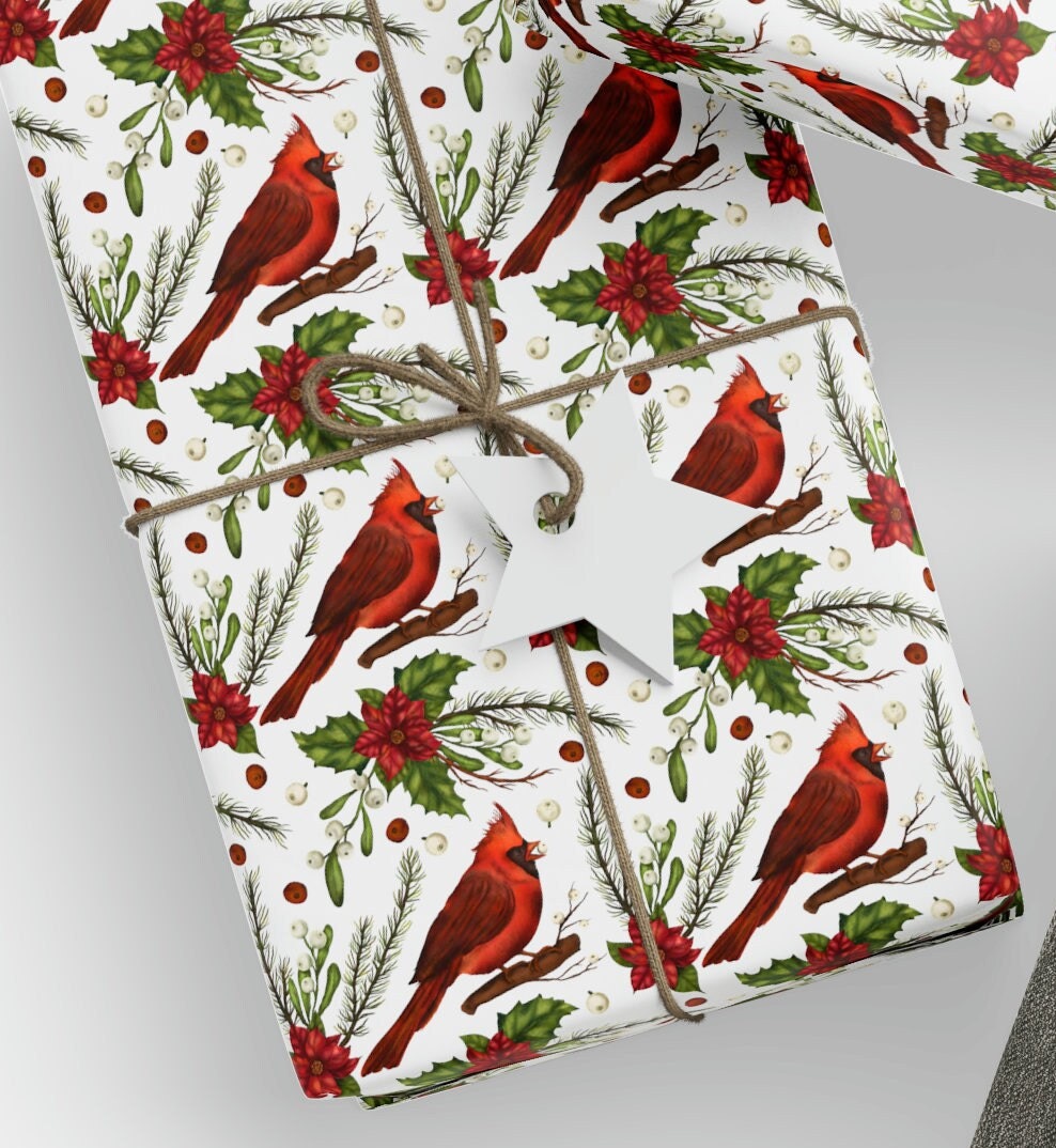 Red Cardinal Wrapping Paper Roll, Cardinals Gifts, Cardinal Gift ...