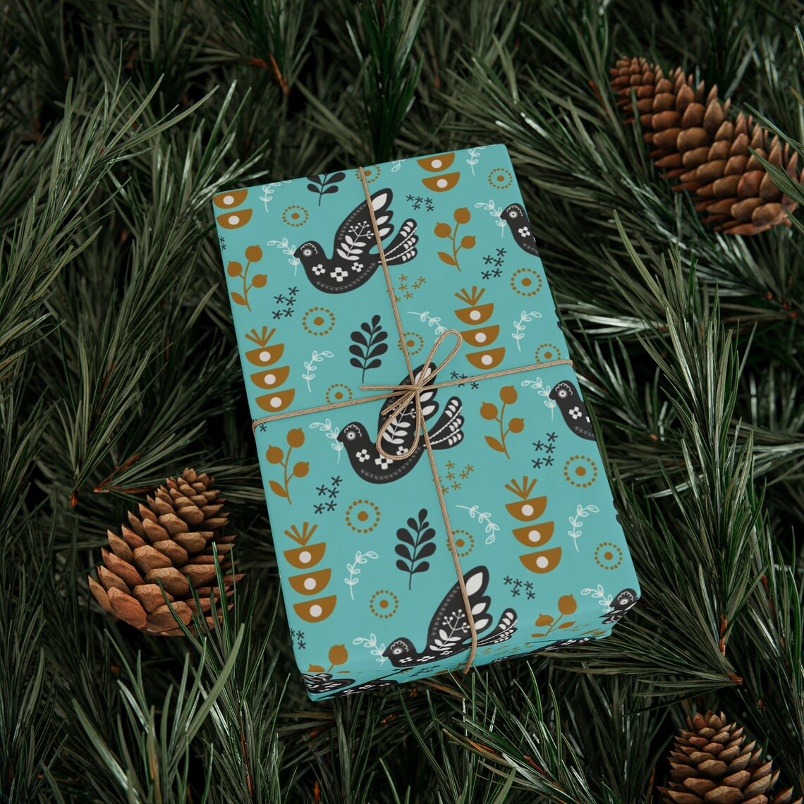 Bird Gift Wrapping Papers, Scandinavian Bird Gift Wrapping Paper, Birds ...