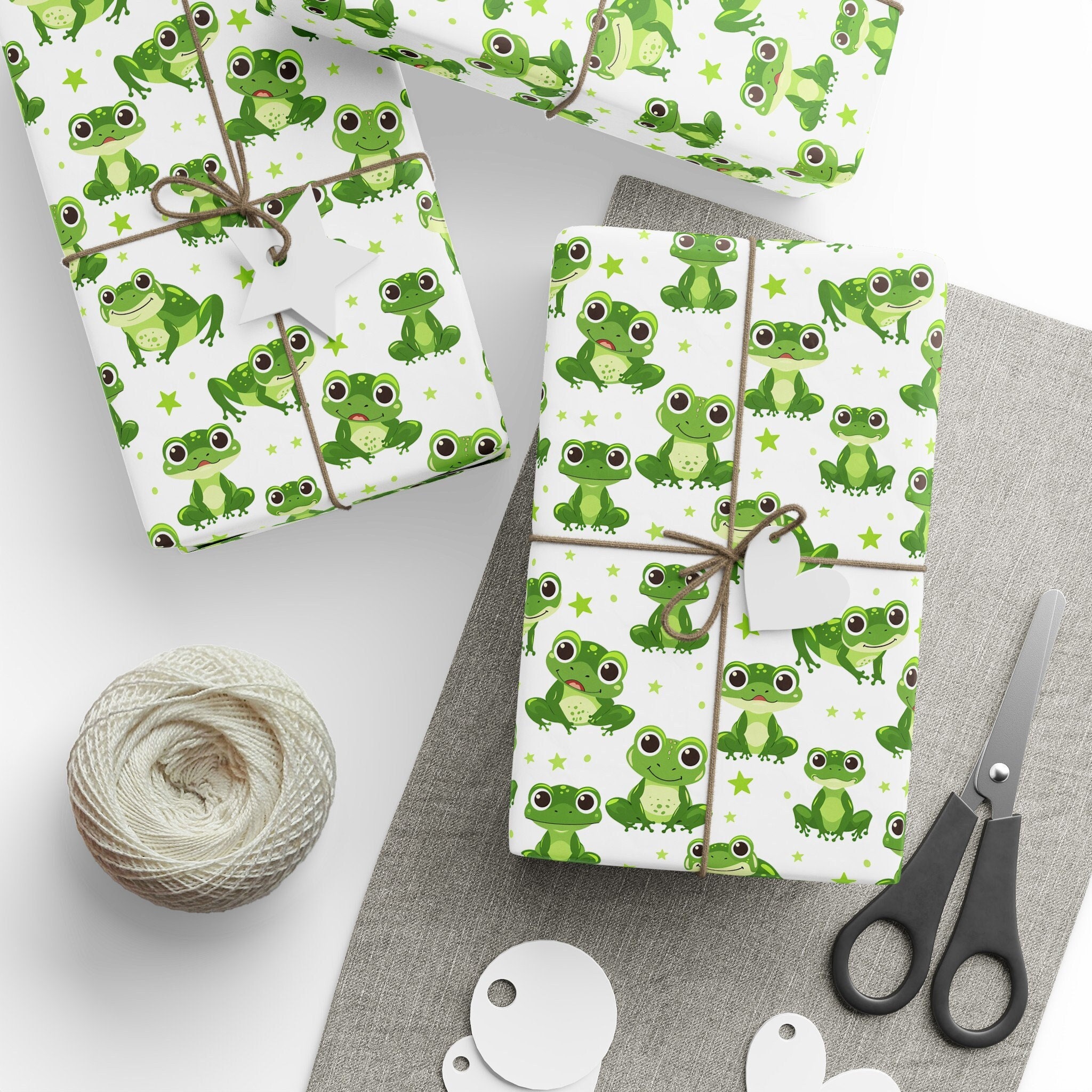 Frogs Birthday Wrapping Papers, Frogs Gifts Wrapping Paper Roll, Green ...