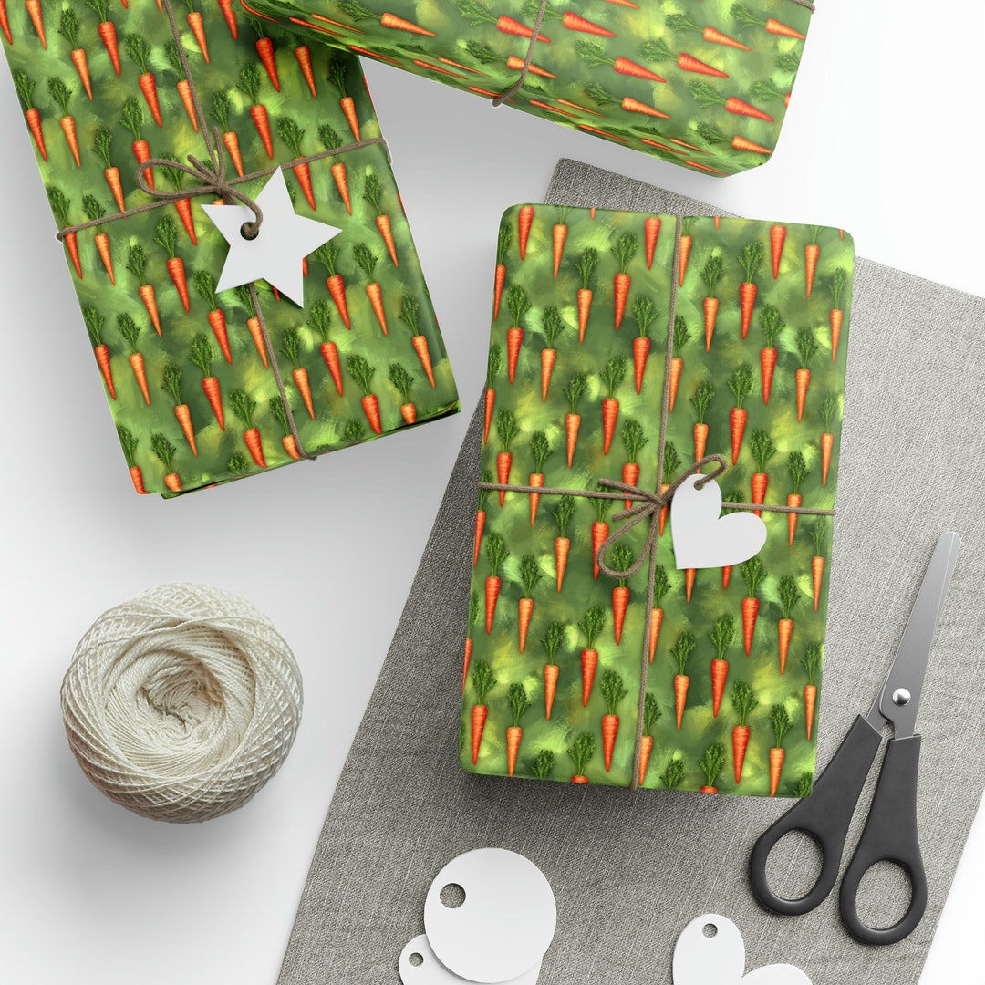 Carrot Wrapping Paper, Carrots Birthday Gift Wrapping Paper, Carrot ...