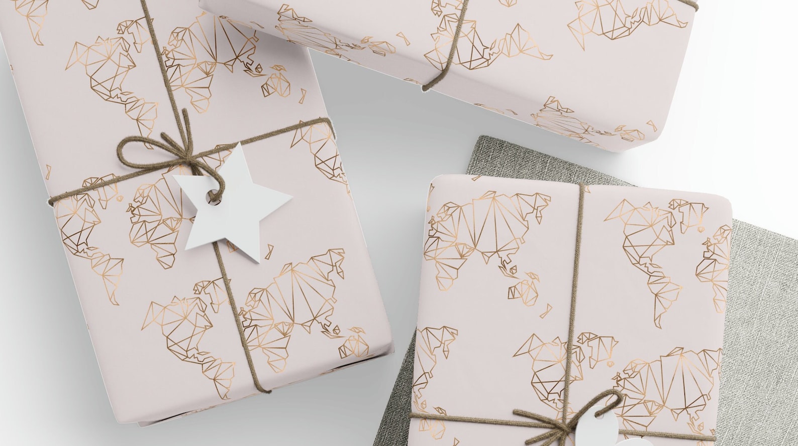 World Map Wrapping Paper, World Map Line Art Wrapping Paper ...