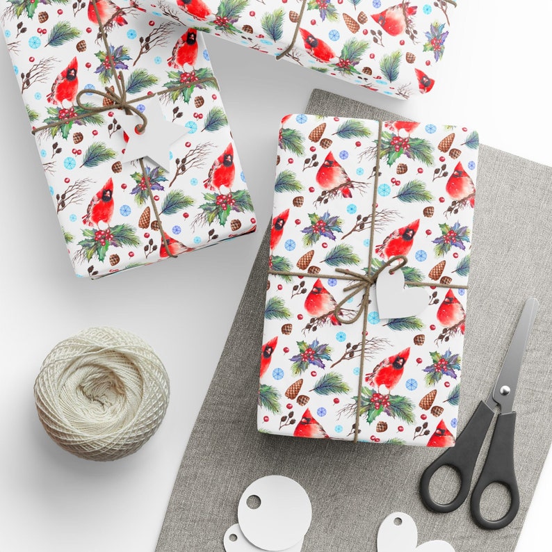 Red Cardinal Wrapping Papers, Christmas Cardinals Gifts Wrapping Paper ...