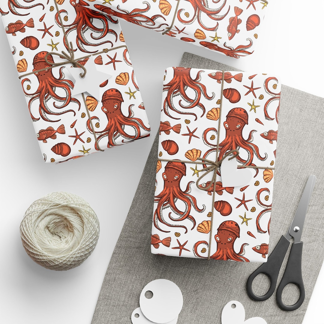 Octopus Wrapping Papers, Octopus Gifts Wrapping Paper Roll, Octopus ...