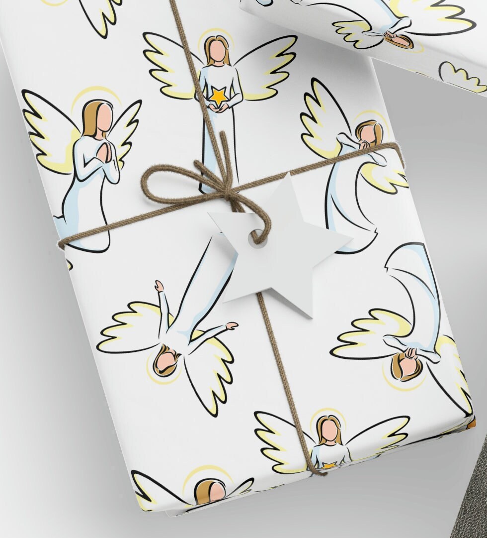 Angels Gifts Wrapping Papers, Religious Gifts Wrapping Paper, Christmas ...