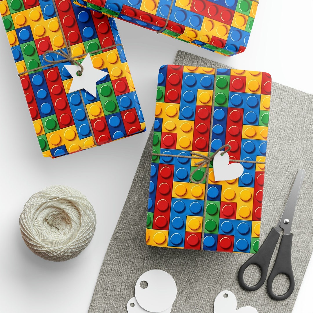 Blocks Wrapping Paper Roll, Blocks Birthday Gift Wrapping Paper, Blocks ...