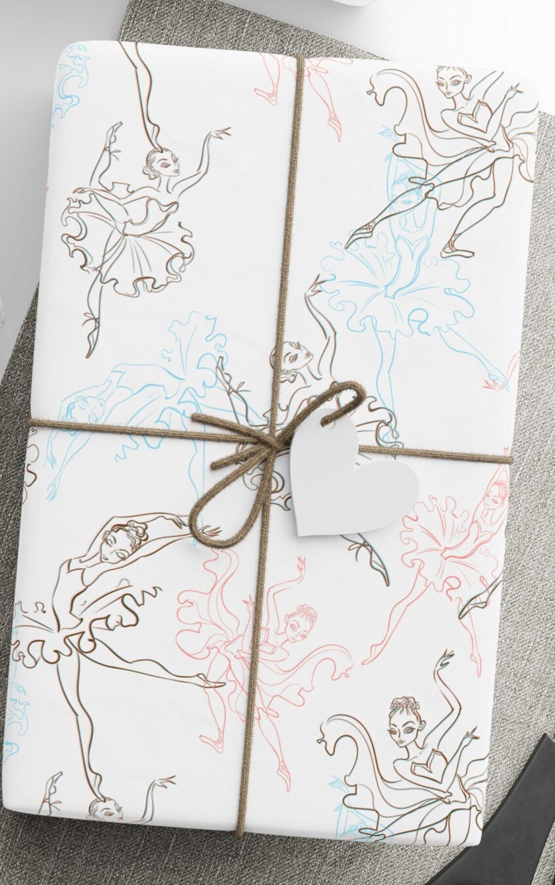 Ballerina Wrapping Papers, Ballerina Line Art Gifts Wrapping Paper ...