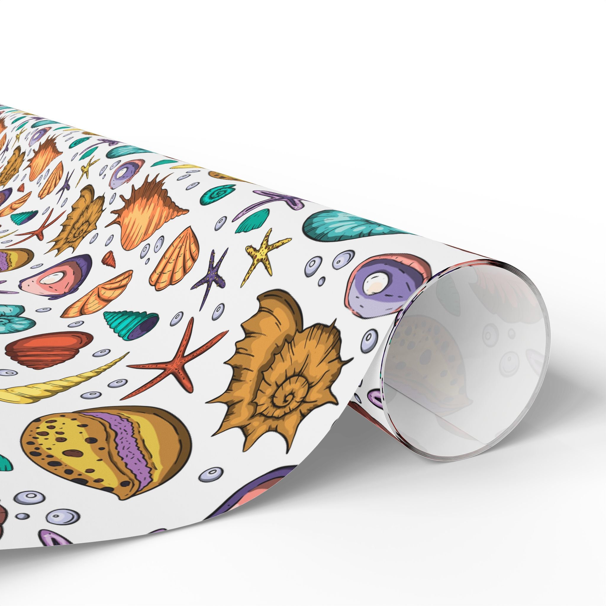 Sea Shells Wrapping Papers, Shells Gift Wrapping Paper Roll, Sea Shells ...