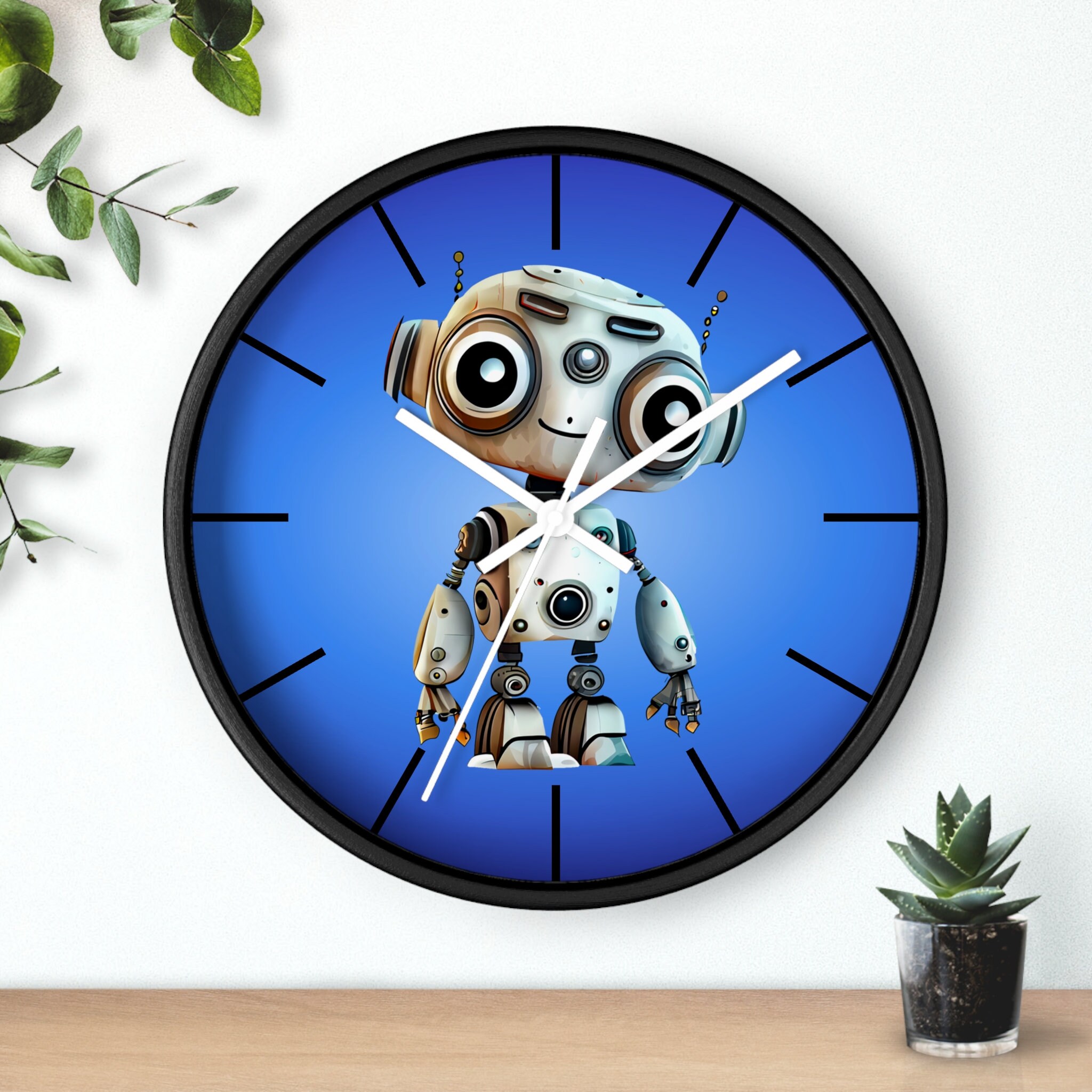 Happy Robot Wall Clock, Robot Boy Birthday Gift Clock, Robot Clock - Etsy