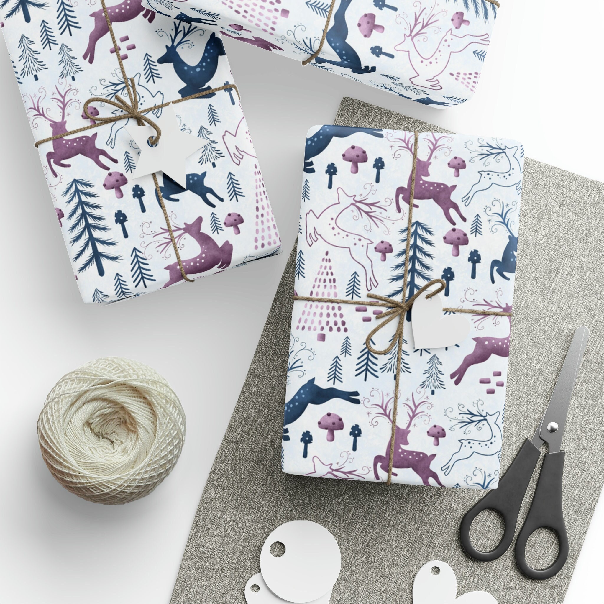 Deer Gift Wrapping Paper Roll, Christmas Deer Gift Wrapping Paper ...