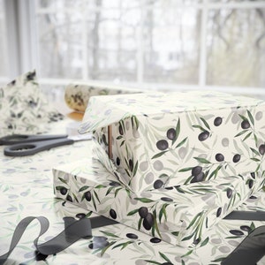 Olive Wrapping Papers, Olive Gifts Wrapping Paper Roll, Olive Branches Gifts Wrapping Paper Roll ...