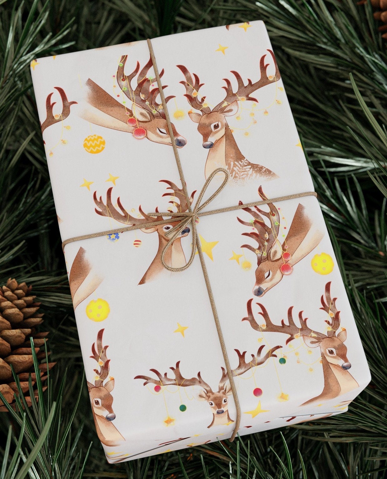 Deer Wrapping Papers, Reindeer Gift Wrapping Paper, Christmas Deer ...