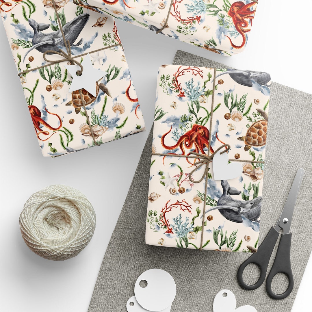 Underwater Wrapping Papers, Sea Animals Wrapping Paper, Sea Animals ...