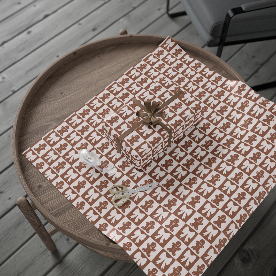 Gingerbread Cookie Wrapping Paper Roll - Festive Gift Wrap for ...