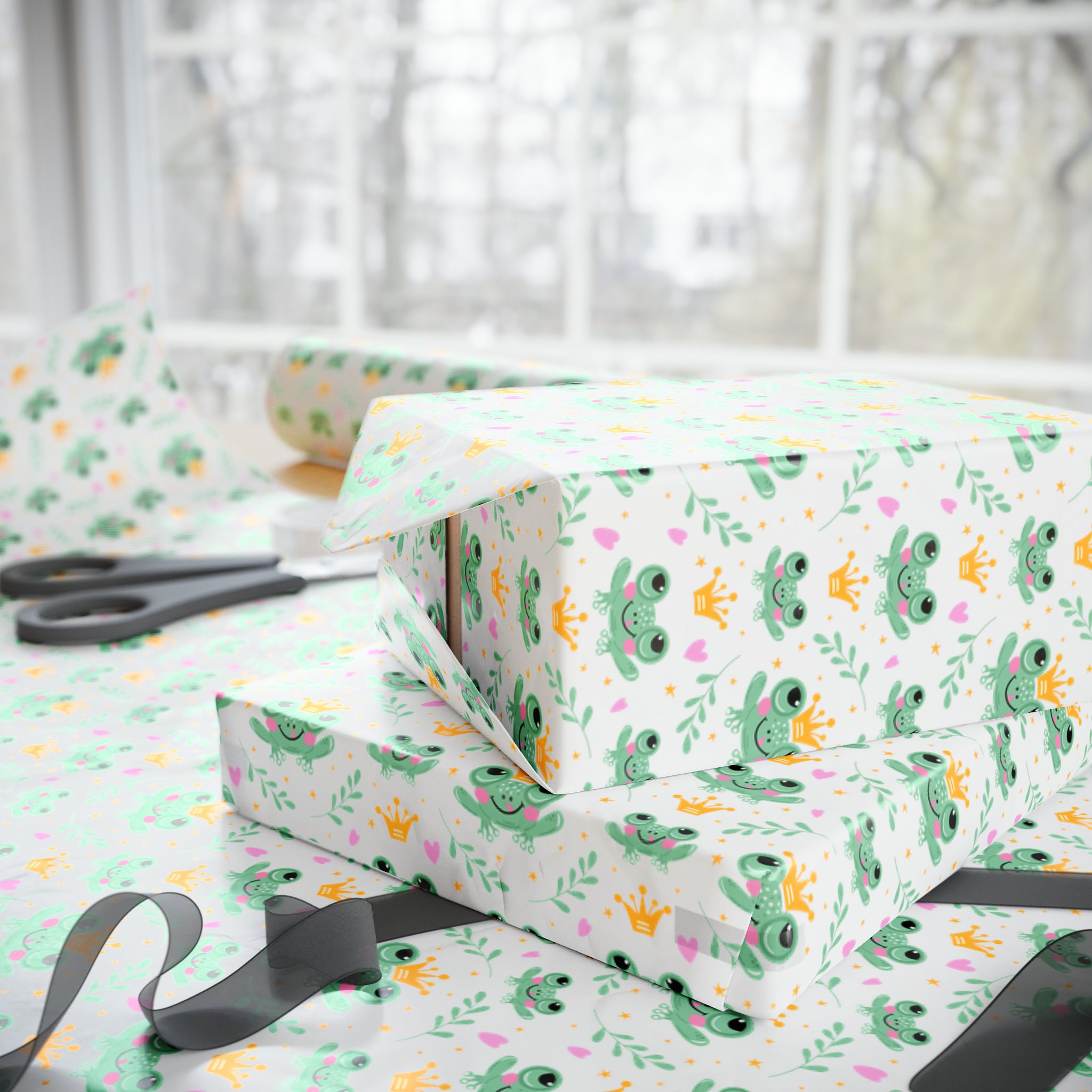 Frog Gift Wrapping Paper Roll, Frogs Birthday Gift Wrapping Paper Roll ...