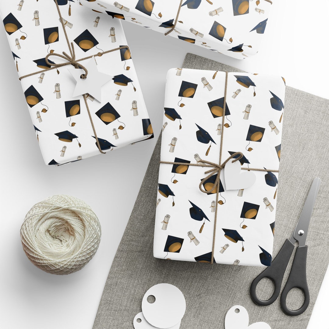 Graduation Caps Wrapping Papers, Graduation Gift Wrapping Paper Roll ...