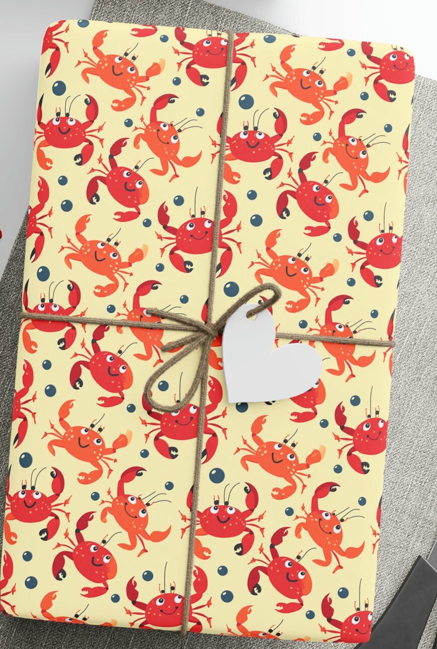 Crab Gift Wrapping Paper Roll, Crabs Gifts, Cute Crabs Gift Wrapping ...