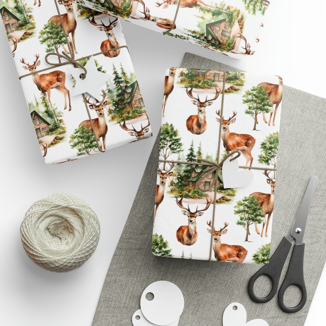 Wild Deer Gift Wrapping Paper, Deer Gift Wrapping Paper, Wild Deer ...