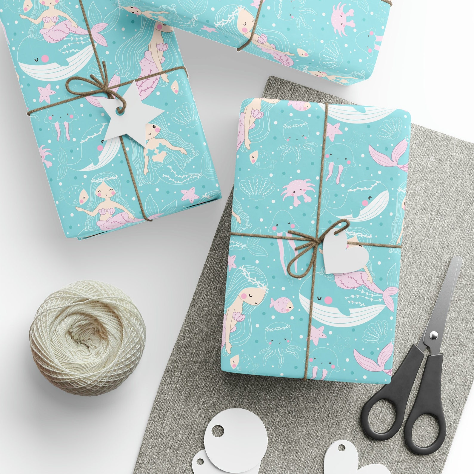 Mermaid Wrapping Paper Roll, Mermaids Gifts Wrapping Paper, Mermaids ...