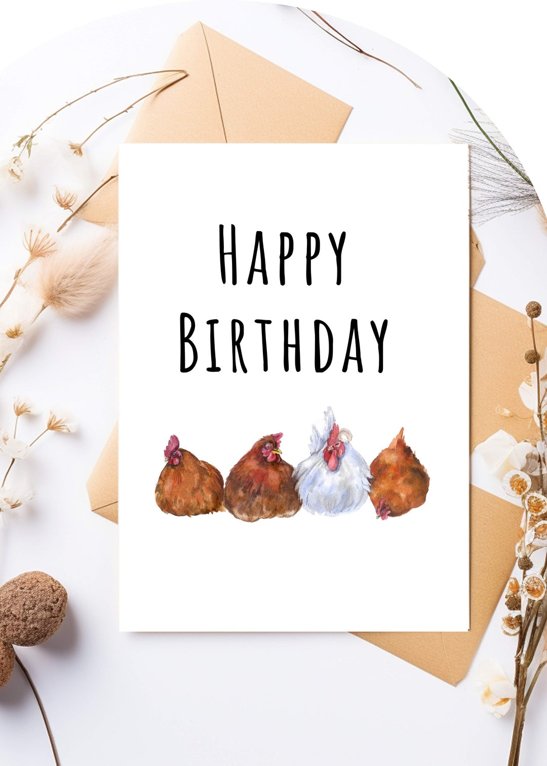 Happy Birthday Chickens Cards, Chicken Printable Cards, Birthday ...