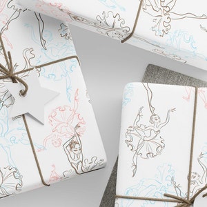 Ballerina Wrapping Papers, Ballerina Line Art Gifts Wrapping Paper ...