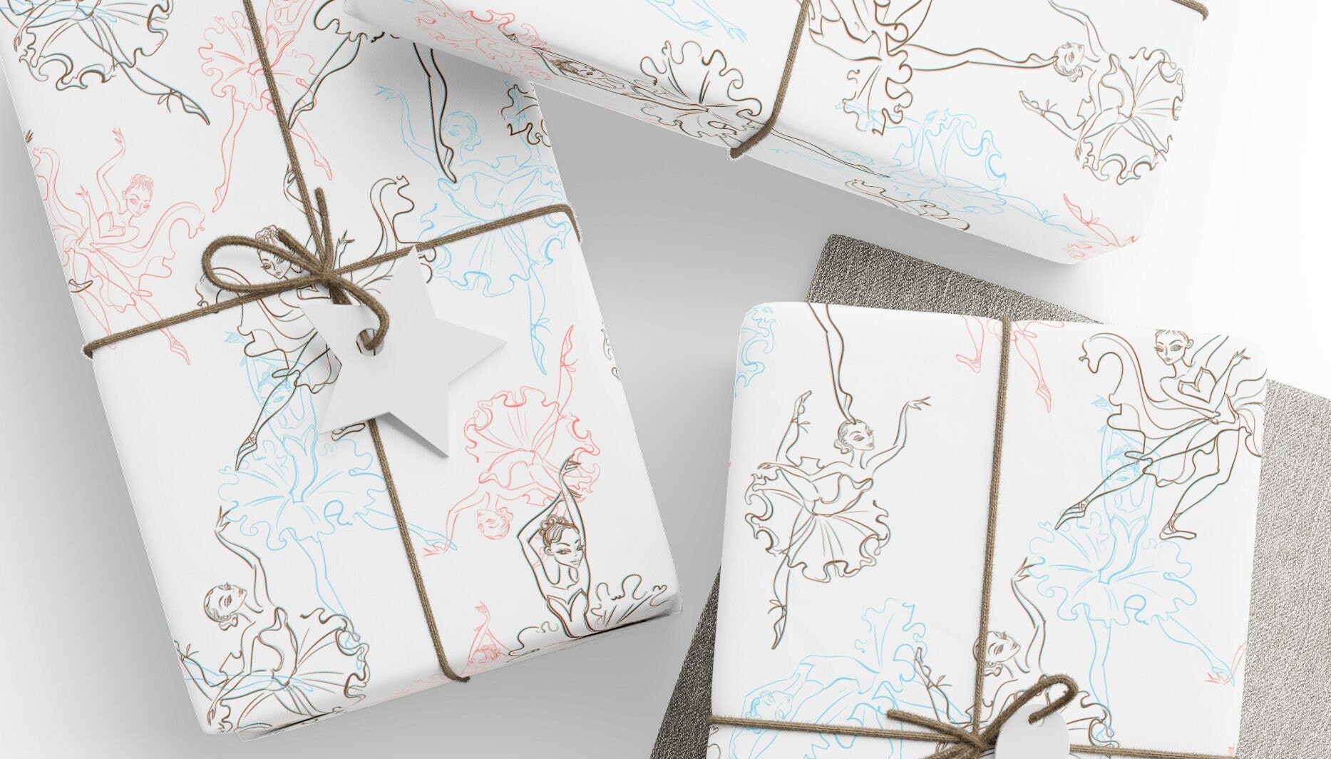 Ballerina Wrapping Papers, Ballerina Line Art Gifts Wrapping Paper ...