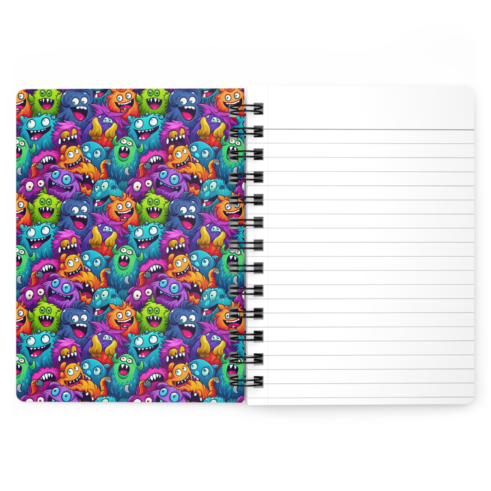 Monsters Spiral Bound Notebook, Cute Monsters Notebook - Etsy