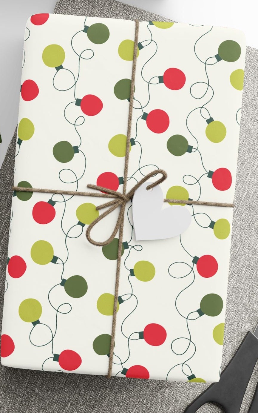 Christmas Lights Wrapping Papers, Lights Wrapping Paper Roll, Christmas ...