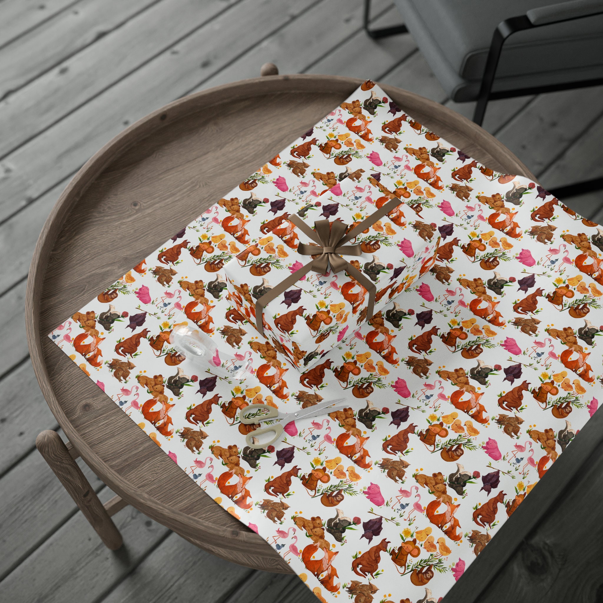 Animals Wrapping Paper Roll, Animals Gift Wrapping Paper, Wild Animals ...