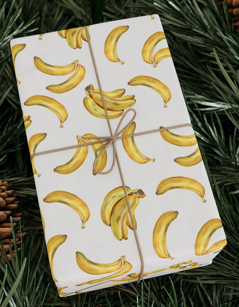 Banana Wrapping Paper, Bananas Birthday Gift Wrapping Paper, Banana ...