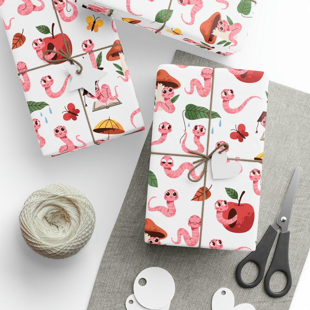 Soil Worm Wrapping Paper Roll, Worm Funny Gifts Wrapping Paper, Back to ...