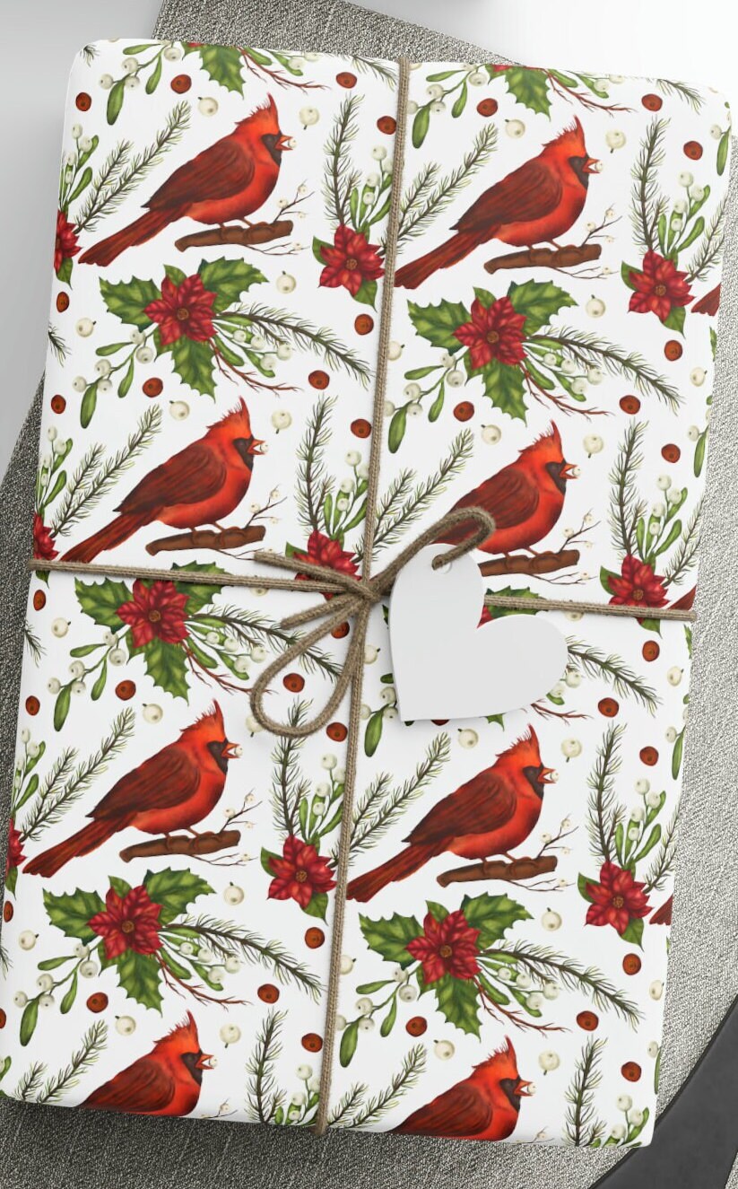 Red Cardinal Wrapping Paper Roll, Cardinals Gifts, Cardinal Gift ...