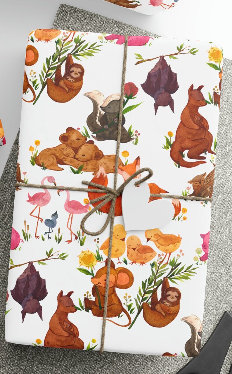 Animals Wrapping Paper Roll, Animals Gift Wrapping Paper, Wild Animals ...