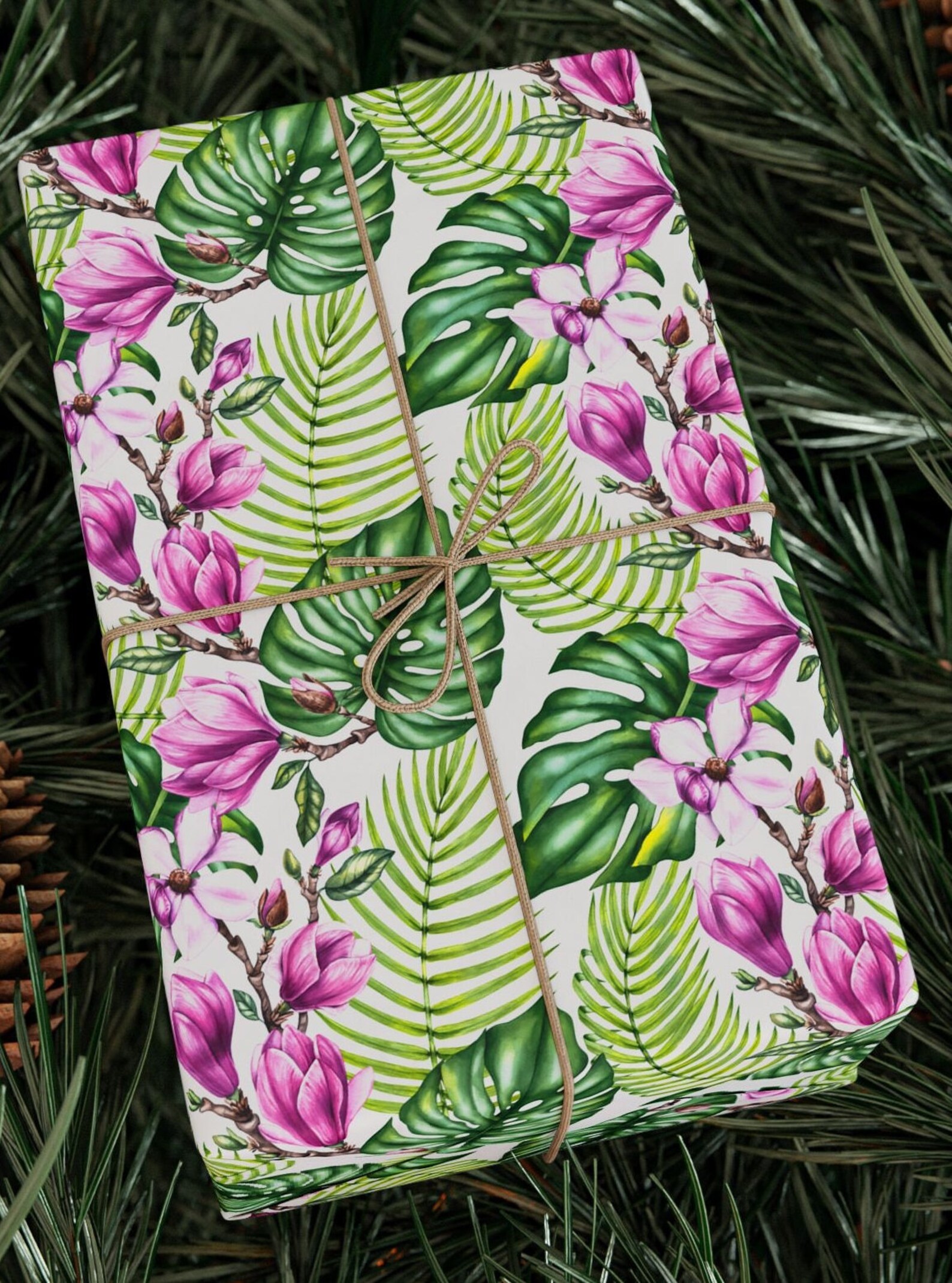 Magnolia Wrapping Papers, Tropical Magnolia Gifts Wrapping Paper Roll ...