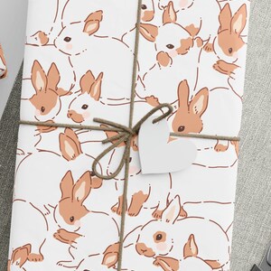 Bunny Rabbit Wrapping Paper Roll, Rabbit Gifts, Bunny Wrapping Paper ...