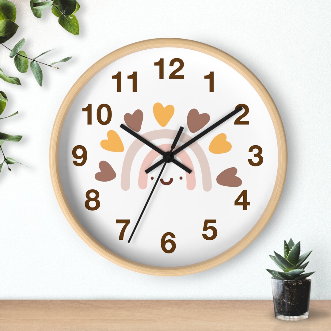 Baby Wall Clock, Unisex Baby Rainbow Wall Clock, Rainbow Baby Gift ...