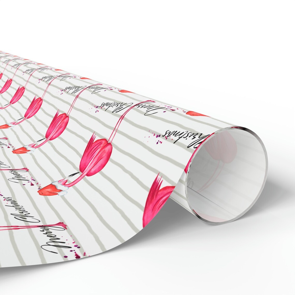 Flamingo Wrapping Paper Roll, Christmas Flamingo Gift Wrapping Paper ...