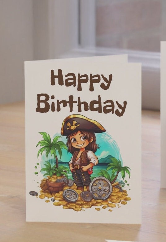 Pirate Happy Birthday Greeting Cards (1, 10, 30, and 50pcs), Pirates ...