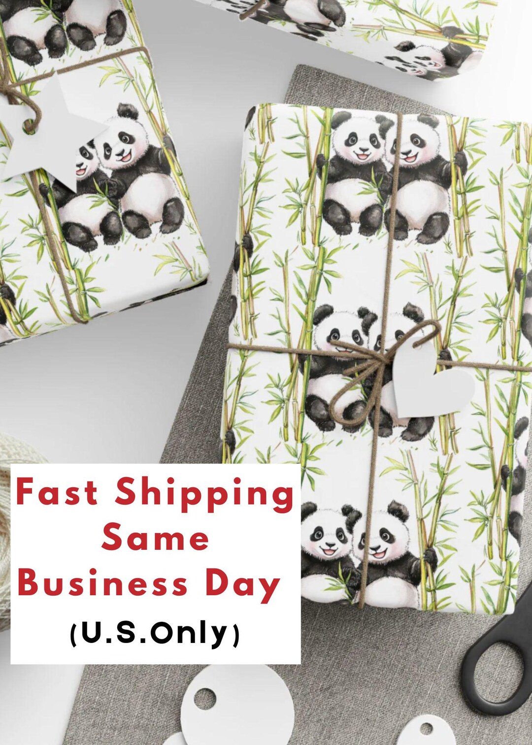 Panda Wrapping Paper Roll, Panda Birthday Gift Wrapping Paper Roll ...