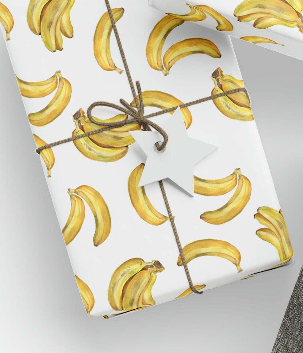 Banana Wrapping Paper, Bananas Birthday Gift Wrapping Paper, Banana ...