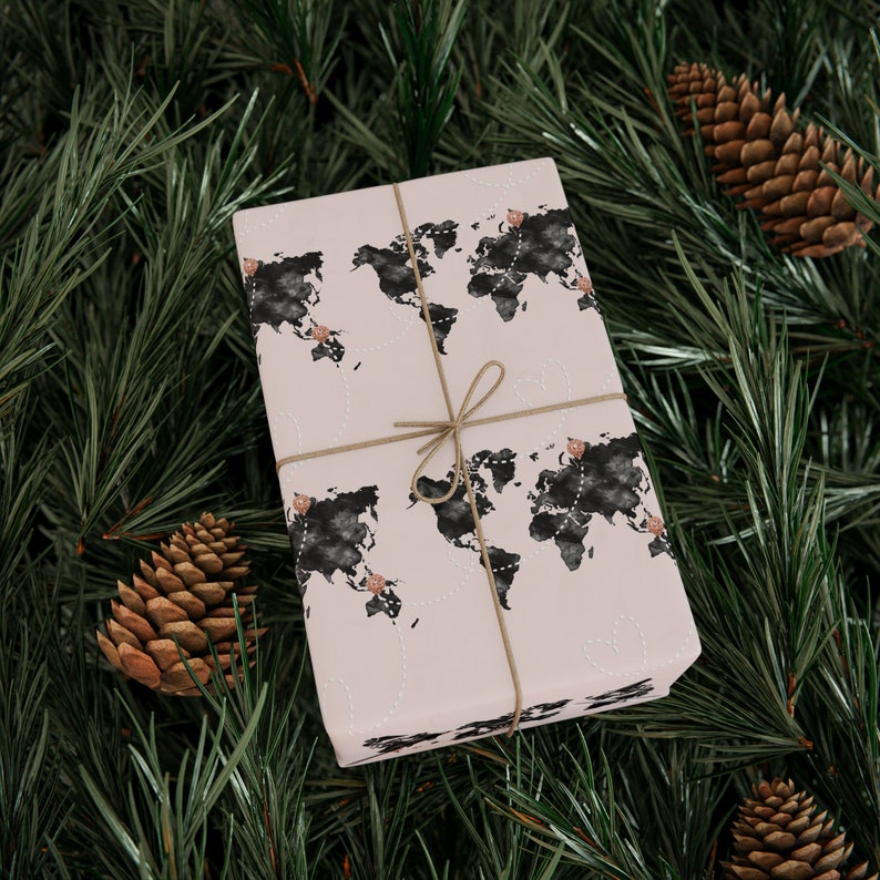 World Map Wrapping Paper Roll, World Map Gift Wrapping Paper, Map ...