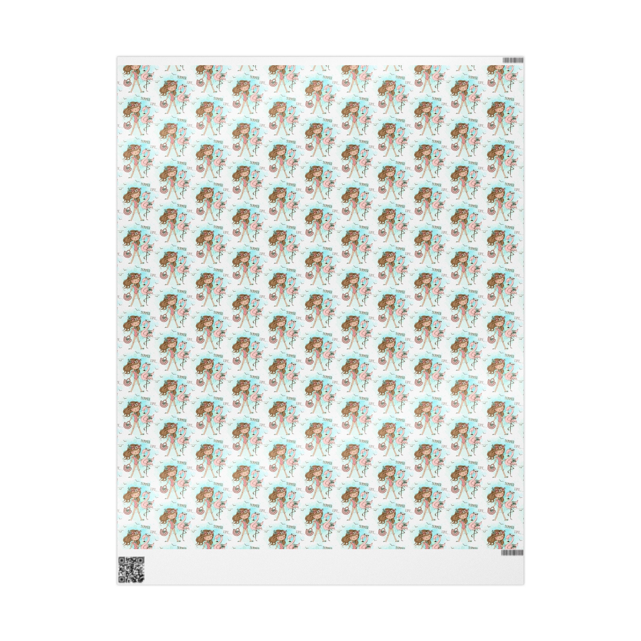 Flamingo and Girl Wrapping Papers, Summer Gifts Wrapping Paper Roll ...