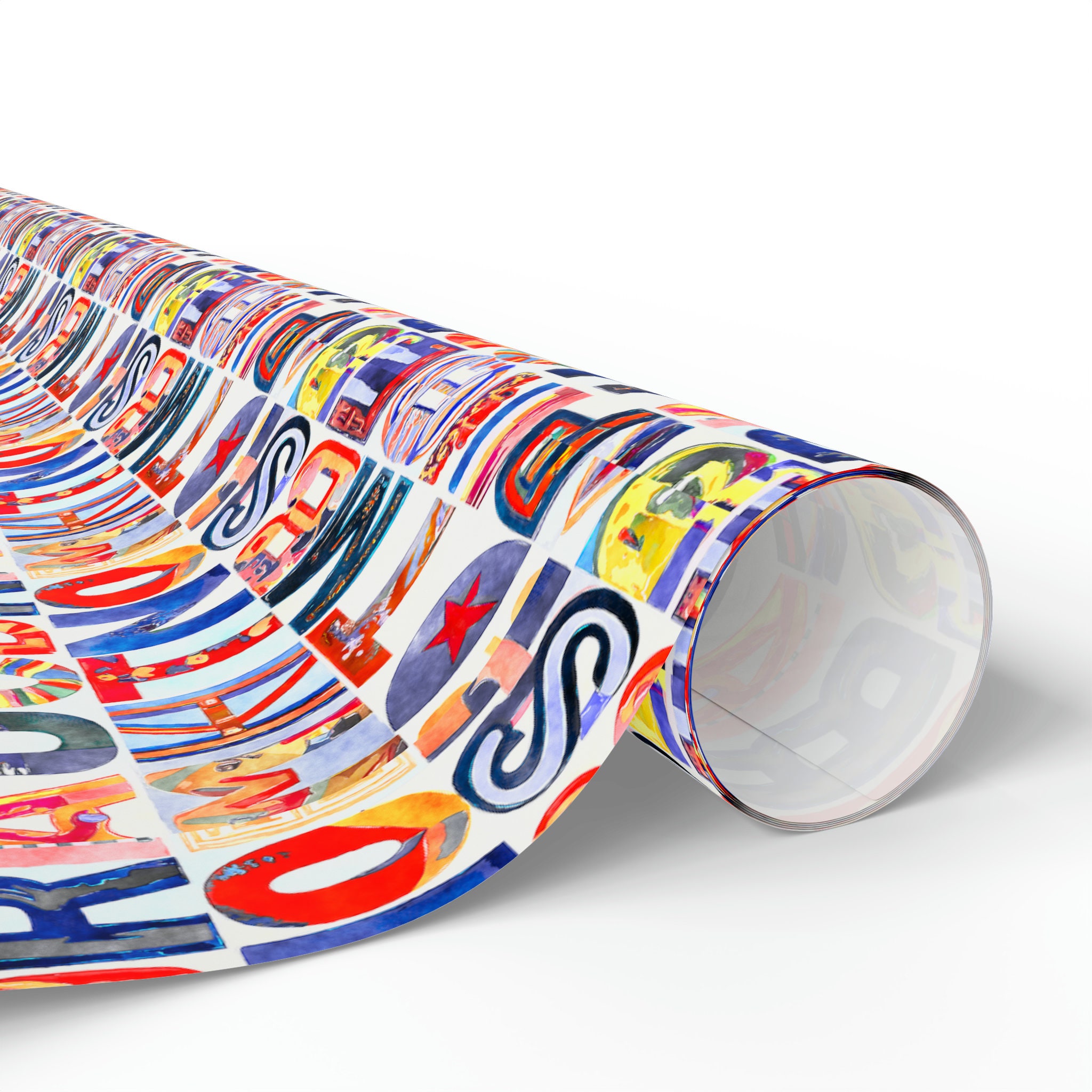 Alphabet Wrapping Paper Roll, Letters Wrapping Paper, Colorful Alphabet ...