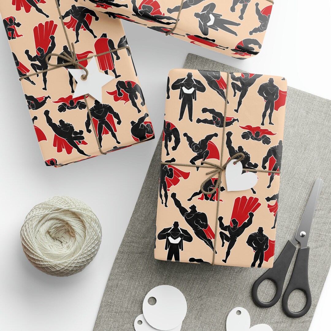 Superheroes Wrapping Paper Roll, Heroes Birthday Gifts Wrapping Paper ...