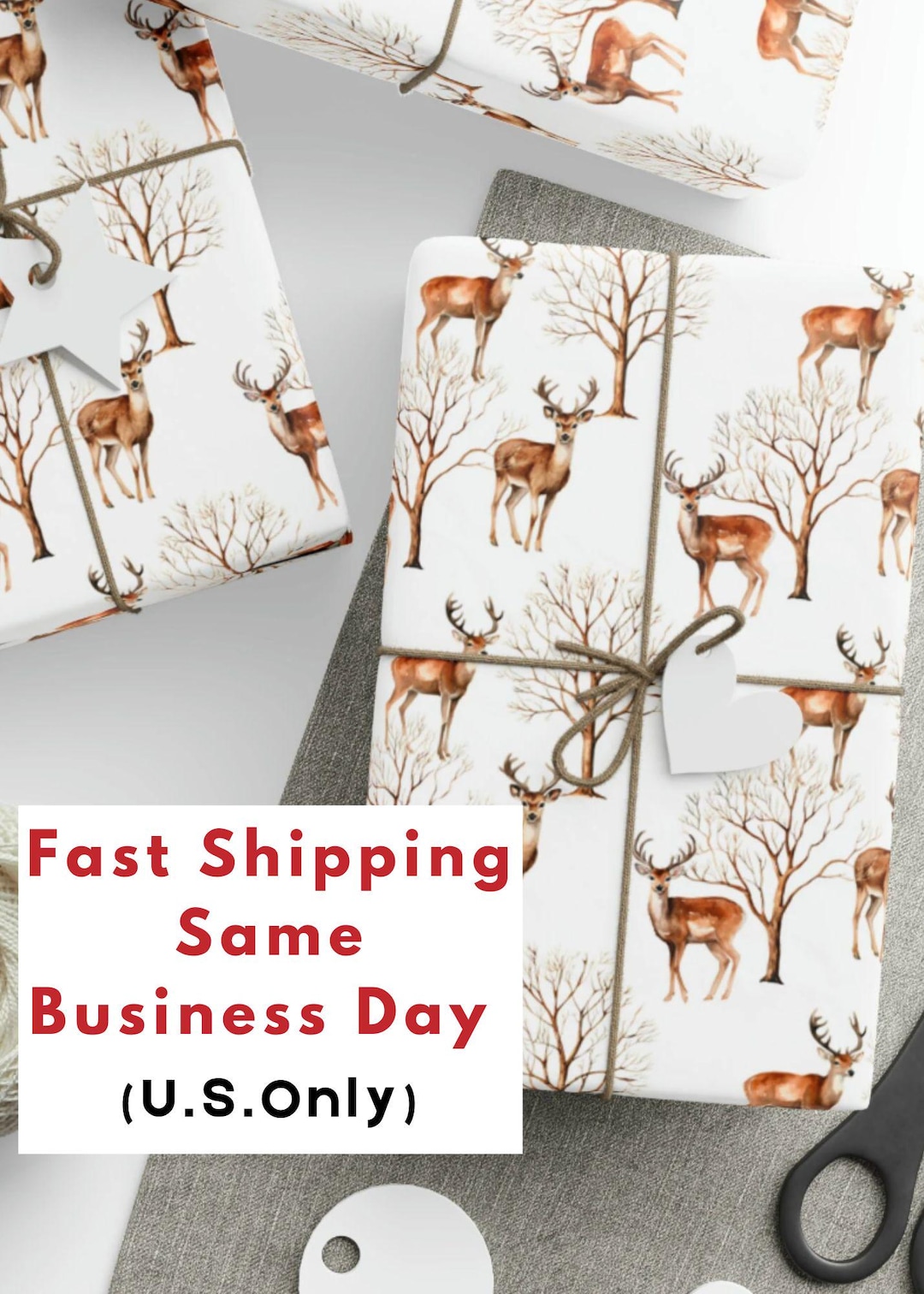 Wild Deer Gift Wrapping Papers, Deer Birthday Gift Wrapping Paper ...