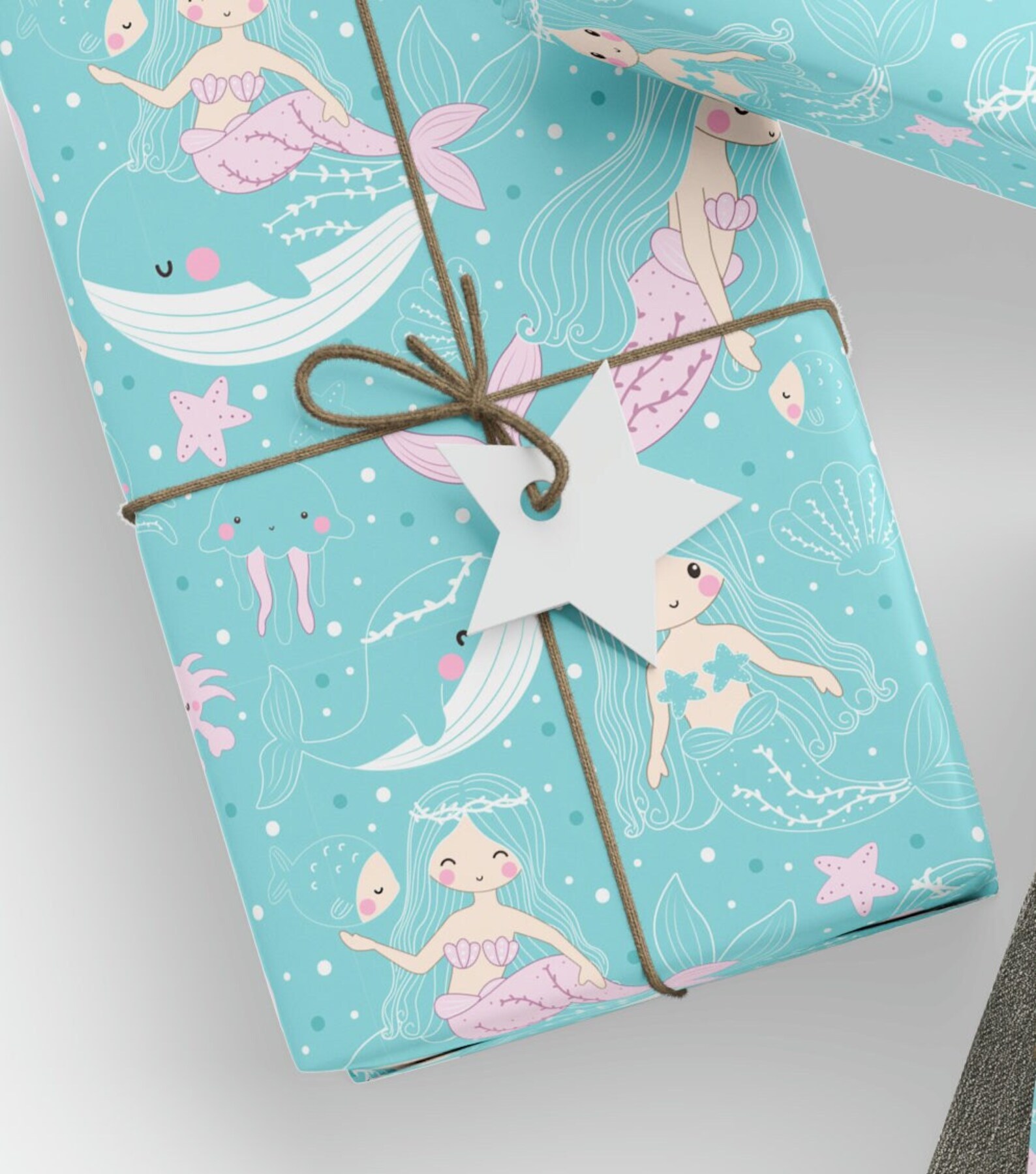 Mermaid Wrapping Paper Roll, Mermaids Gifts Wrapping Paper, Mermaids ...