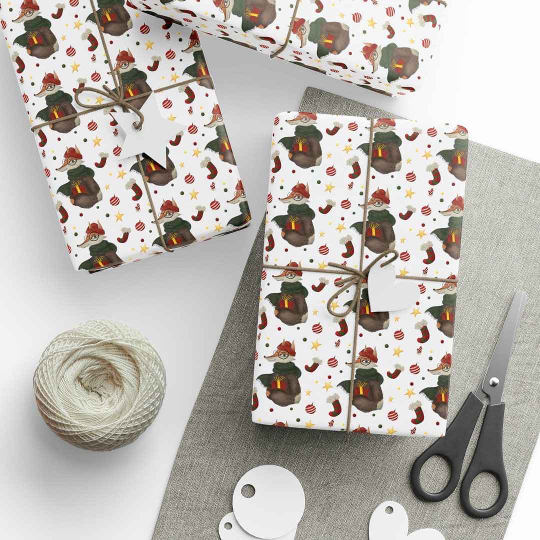 Fox Wrapping Papers, Winter Fox Gifts Wrapping Paper, Christmas Fox ...