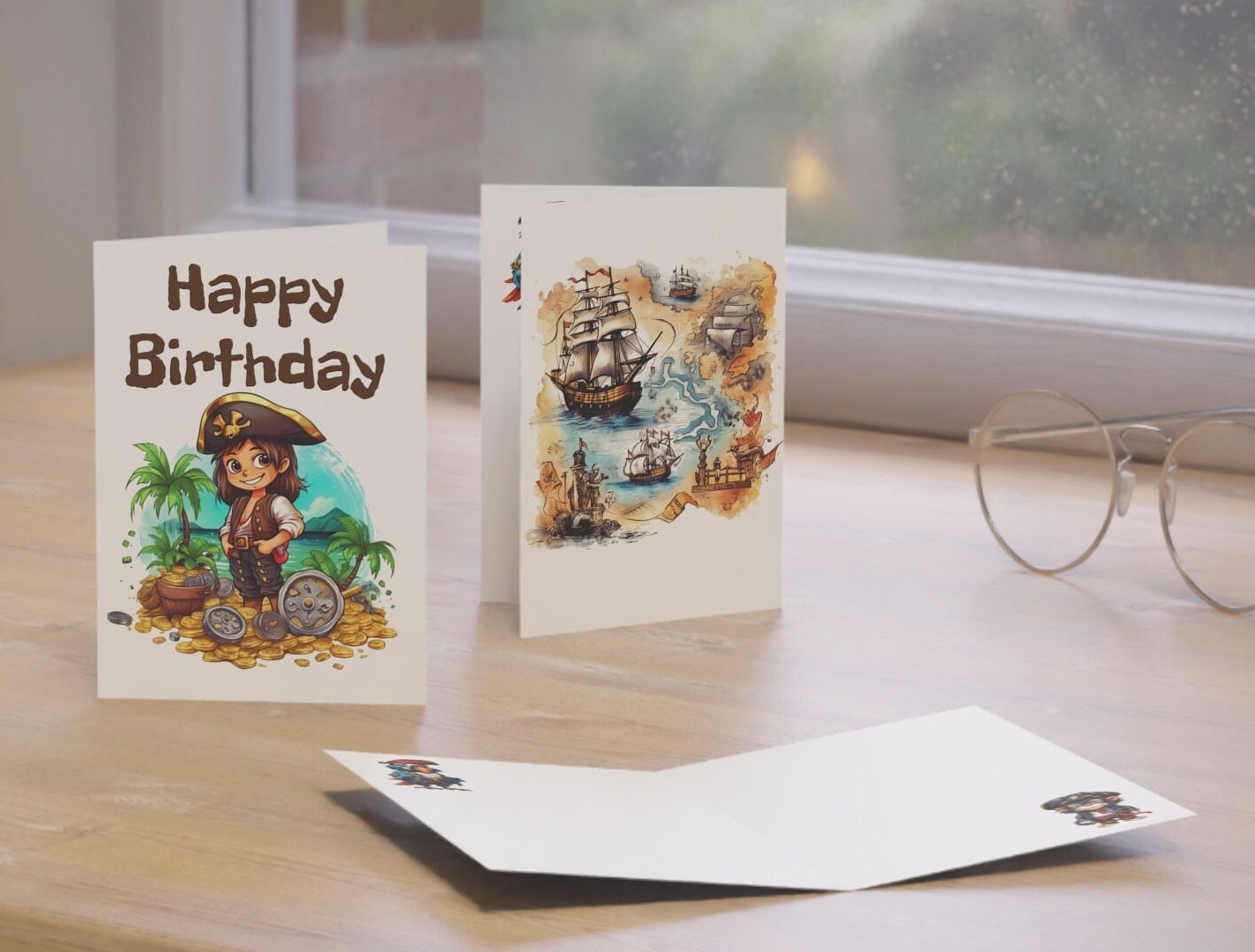 Pirate Happy Birthday Greeting Cards (1, 10, 30, and 50pcs), Pirates ...