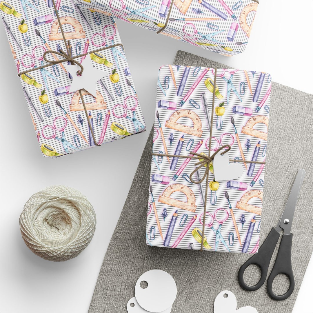 Back to School Wrapping Papers, School Gifts Wrapping Paper Roll, Back ...