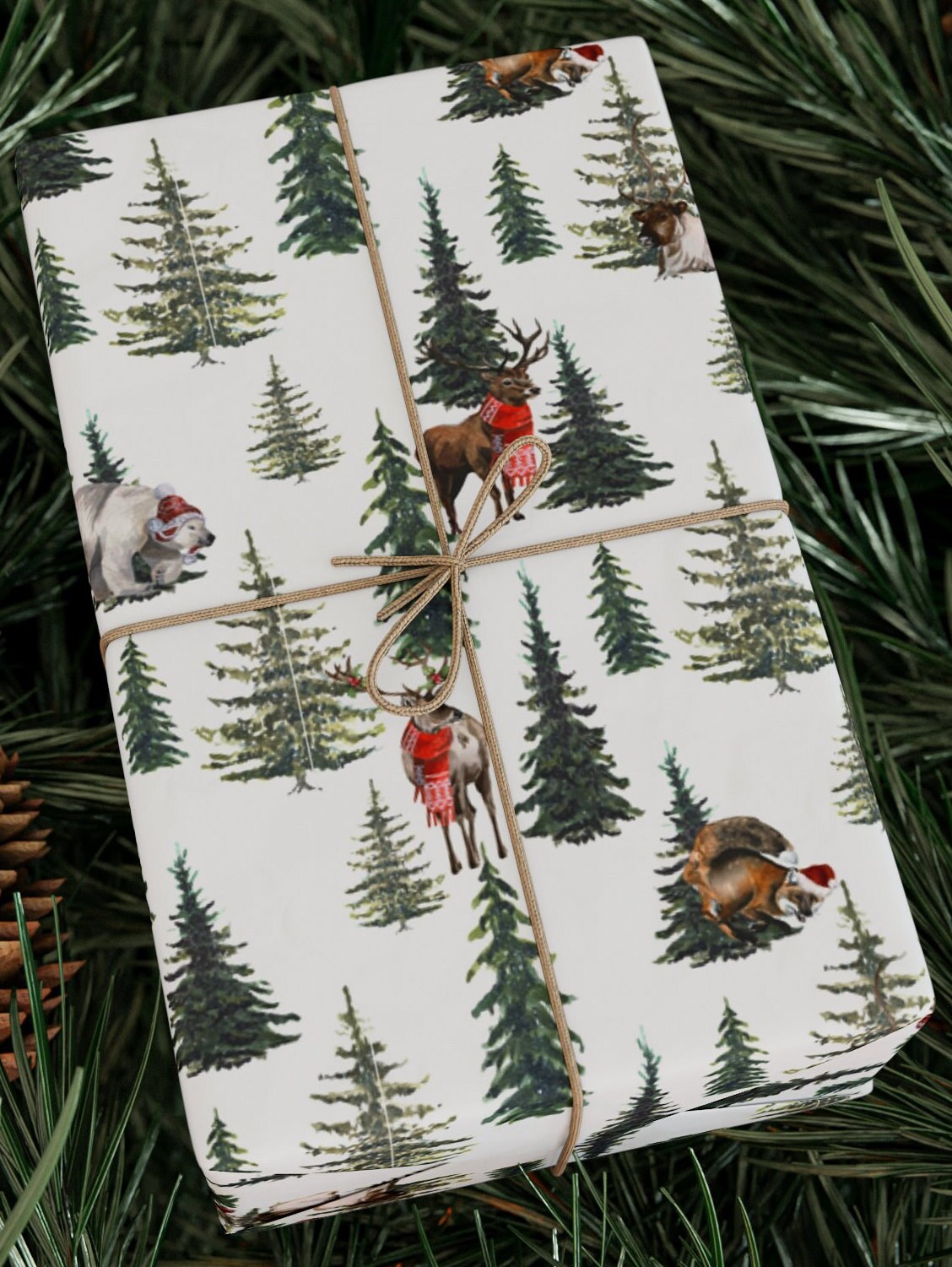 Wild Animals Gift Wrapping Paper Roll, Wild Christmas Gift Wrapping ...