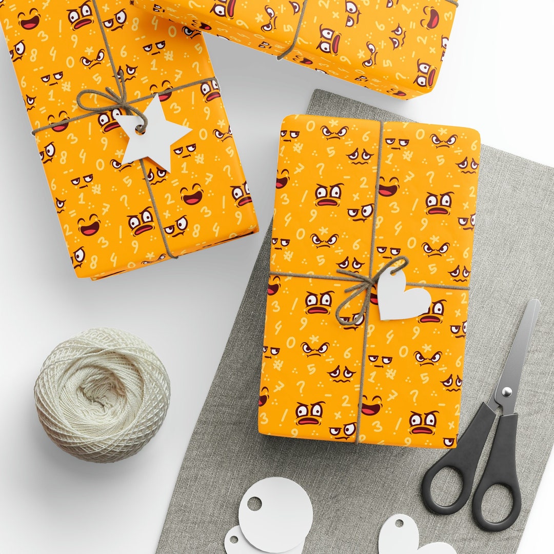 Funny Emoticons Wrapping Paper Roll, Emoticons Gift Wrapping Paper ...